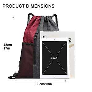 LAKE OF FIRE String Backpack, Lightweight Drawstring Bags Beach Bag Travel Backpack for Women(Red)