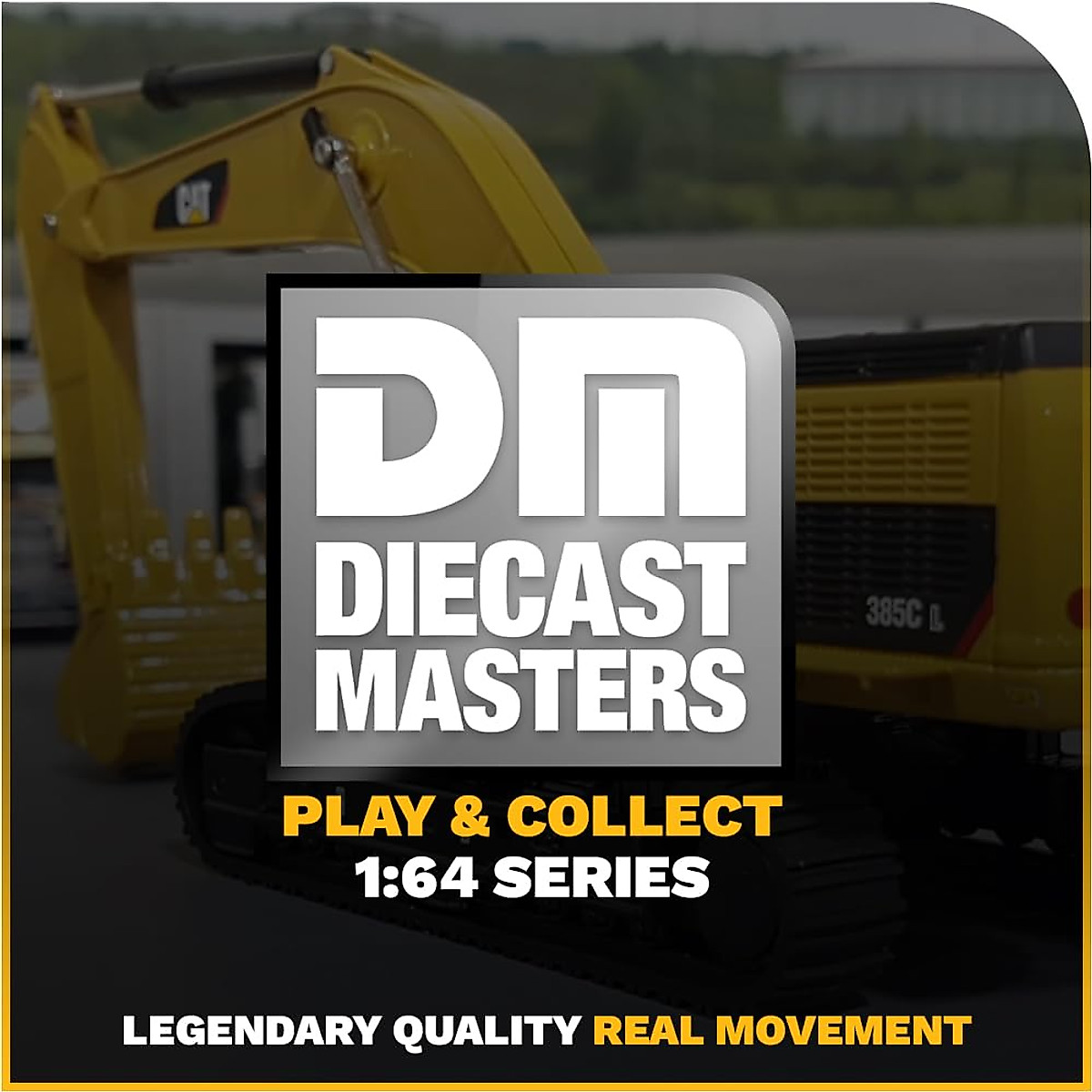 1:64 Caterpillar 385C L Hydraulic Excavator - Construction Metal Series by Diecast Masters - 85694 - Play & Collect - Functioning Boom, Arm, and Bucket - Made of Diecast Metal with Some Plastic Parts