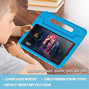 ProCase Kids Case for Galaxy Tab A7 10.4 2020 (T500 T503 T505 T507), Shock Proof Convertible Handle Stand Cover Lightweight Kids Friendly Protective Case for 10.4 inch Galaxy Tab A7 -Blue