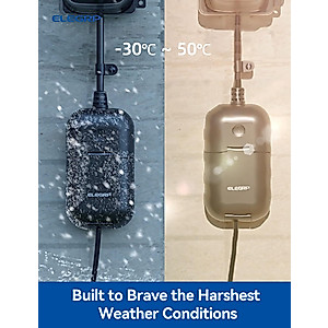 ELEGRP PQR10 Outdoor Smart Plug Waterproof IP66, WiFi Plug Compatible with Alexa & Google Assistant, Smart Outdoor Outlet for String Lights, No Hub Required, 400W Max, UL Certified, 1 Pack, Black