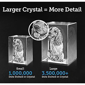 Personalized 3D Crystal Photo, Custom 3D Photo Crystal, Laser Photo Etched Engraved Inside The Crystal with Your Own Picture, 3D Picture Gift Idea, 3D Photo Engraved Crystal Gifts for Dad Father's Day