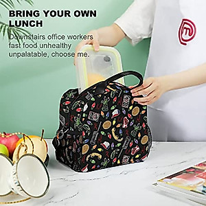CHSSONG Insulated Lunch Bag Stranger ST Dinner Bag Lunch Box Leakproof Cooler Portable Handbag Reusable Thermal Tote Bag For School Office Picnic, ST-Black, 25.5x22.5x16.5cm(10x8.9x6.5inch)
