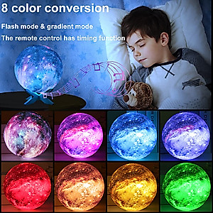HYODREAM Musical Moon Lamp with White Noise Sleeping Sound Machine for Baby, Built-in White Noise/Nature Sound/Lullaby & Bluetooth Box, Remote Control 8 Colors Night Light