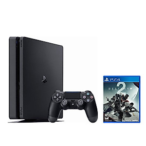 PS4 Slim Bundle (2 Items): PlayStation 4 Slim 1TB Jet Black and Destiny 2 Game Disc