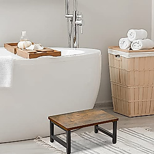 HOMCENES Step Stool for Kids, Wooden Step Stool, Kids Potty Training Stool, Easy to Move, Solid Portable Wooden Bedside Step Stool, Bed Steps for High Beds, One Step Foot Stool for Kitchen, Adults