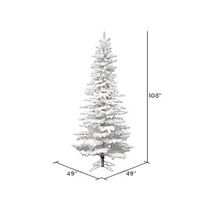 Vickerman 9' Unlit Flocked White Slim Artificial Christmas Tree (A893580)