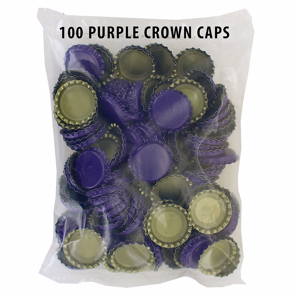 Brew Caps COMINHKPR72342 100 Purple Bottle Caps with Oxygen Barrier Liner