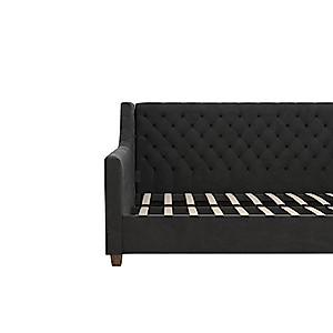 DHP Jordyn Diamond Tufted Upholstered Daybed/ Sofa Bed, Twin Size Frame, Gray Velvet