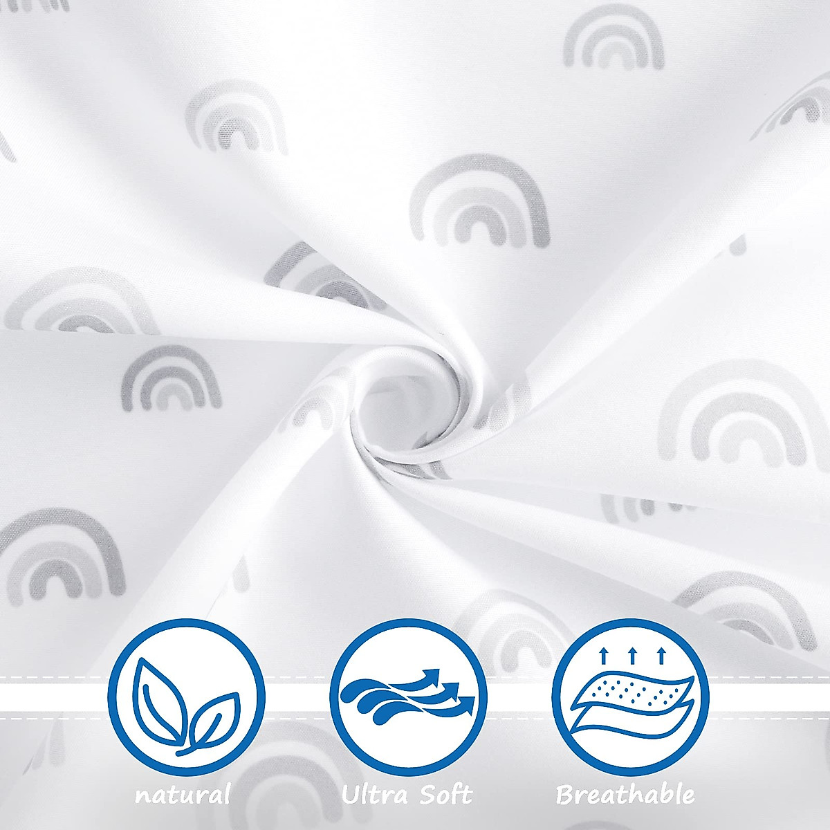 Bedside Sleeper Bassinet Sheets to Fit Baby Delight, ANGELBLISS, Mika Micky, Milliard, MiClassic, Dream On Me, Baby Joy Bassinet, Soft Breathable Rainbow Bassinet Sheet(34"x 21"x 5") for Boys Girls