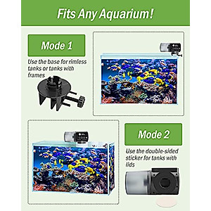 AquaMiracle Automatic Fish Feeder for Aquarium, Fish Feeder Automatic Dispenser with Timer Fish Food Timer Fish Food Vacation Feeder Auto Fish Feeder, for Granules Pallets Strips, Volume Adjustable
