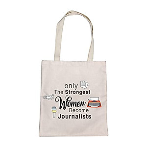 MBMSO Journalist Tote Bag Journalism Gifts News Reporter Gifts only the Strongest Women Become Journalists Shoulder Bag (Journalist Tote Bag)