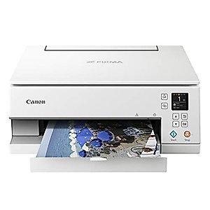 Canon TS6320 All-in-One Wireless Color Printer with Copier, Scanner and Mobile Printing, White, Works with Alexa