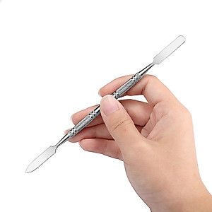 Wismee 5Pcs Makeup Spatula tool metal Set Professional Beauty Stainless Steel Cosmetics Mixer Long Metal Spatula Depotting Mixing Tool (#1+#2)