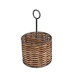 Split P Natural Cane Boho Utensil Caddy