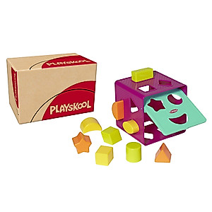 Playskool Form Fitter Shape Sorter Matching Activity Cube Toy with 9 Shapes for Toddlers and Kids 18 Months and Up (Amazon Exclusive)