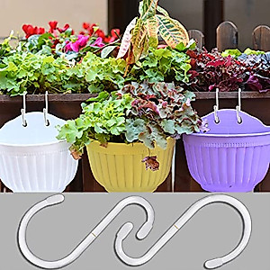 Weixinghera Home & Kitchen Hanging Hooks Utility , Large S Hooks for Hanging,Heavy Duty Metal Hooks for Hanging Pictures, Bags, Coats and More (White+Black)