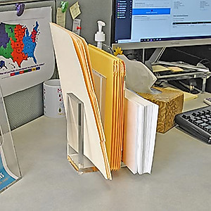 Azar Displays 255035 Clear Acrylic Bookend and Desk File Sorter File Folder Holder for Office ½” Thick Acrylic 1-Pack 255035-1PK