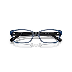 Coach HC6221U Universal Fit Prescription Eyewear Frames, Transparent Blue/Demo Lens, 52 mm