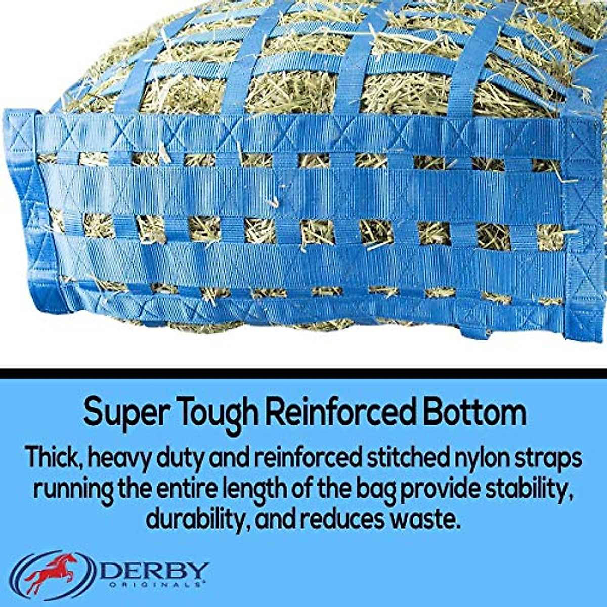Derby Originals Supreme Patented Four Sided Slow Feed Horse Hay Bag with 1 Year Warranty