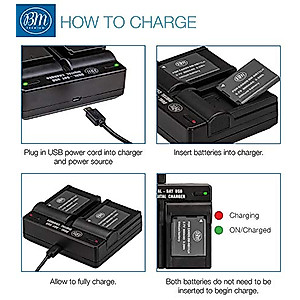 BM 2 NB-11LH Batteries and Dual Battery Charger for Canon Elph 135, Elph 140, Elph 150, Elph 160, Elph 170, Elph 180, Elph 190, Elph 320 HS, Elph 340, Elph 350, Elph 360, SX400, SX410, SX420 Cameras