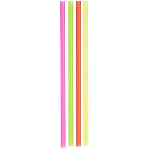 200 count 12" Disposable Drinking Neon Wide Mouth Drinking Straw for Smoothies