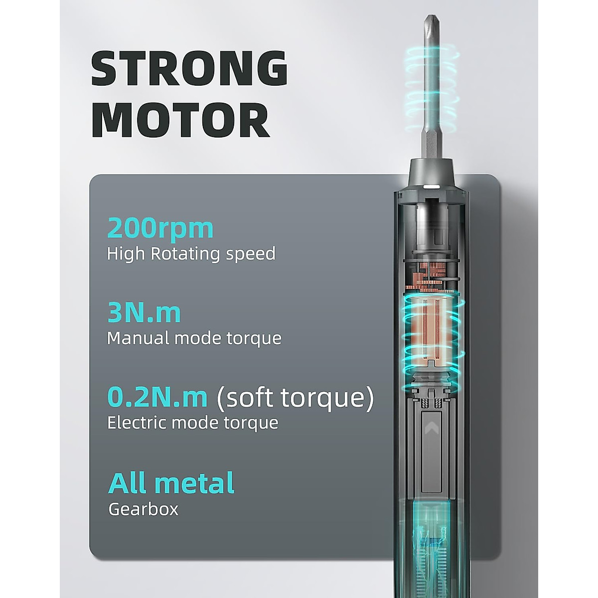 Mini Electric Screwdriver 48-in-1 Magnetic Bits, DOINOW Precision Electric Screwdriver LED Light, Electric Screwdriver kit for PC Building Phone Watch Laptop