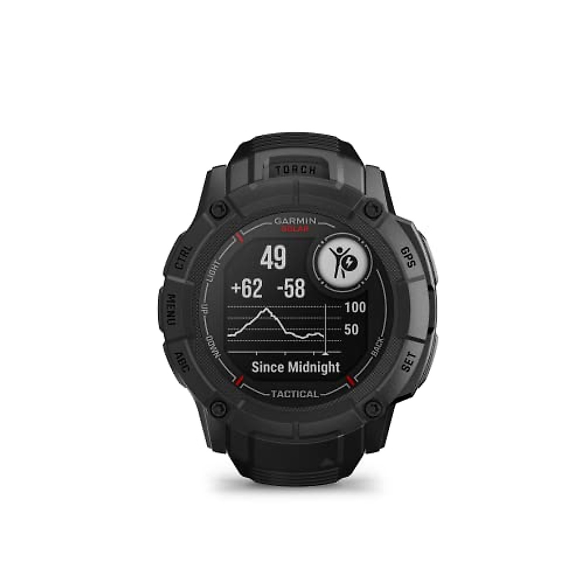 Garmin Instinct 2X Solar - Tactical Edition, Rugged GPS Smartwatch, Built-in Flashlight, Ballistics Calculator, Solar Charging Capability, Black