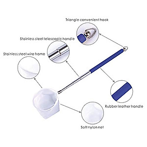 Carefree Fish Aquarium Stainless Steel Small Fishing Net, Extendable Handle Shrimp Net, Soft Light Tiny Net, Fish Tank Cleaner Long Handle(Please Note The Size of The Product)