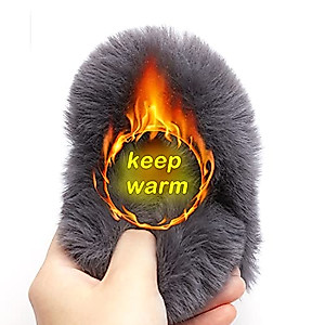 Odema Toddler Little Girls Kids Glitter Sequins Snow Boots Fur Ankle Bootie Winter Lightweight Snow Boots Colorful US3.5 BigKid-37-21.9