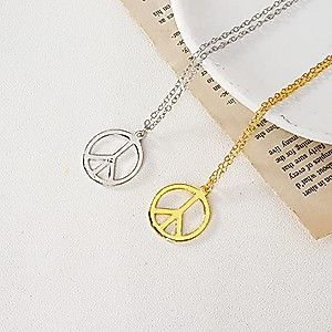Peace Sign Necklace Earrings Set for Women Hippie Costume Accessories 70s Outfits for Women Hippie Jewelry for 60s 70s Party Favors Decorations