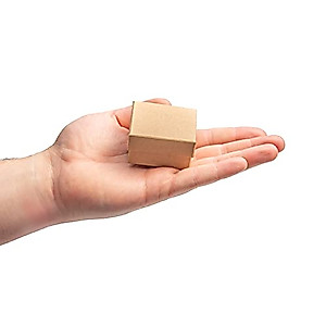 Jewelry Ring Gift Box 50 Pieces, Cardboard Gift Boxes with Flocked Foam Ring Slot, Small Jewelry Boxes for Women, Earrings Packing Box for Christmas, Stores, 2 x 1.75 x 1.12 inch (Kraft-Brown)