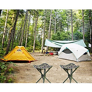 JSHANMEI Camping Stool Portable Folding Stool for Outdoor Hiking Fishing Travel Deluxe 4 Leg, Support 300 lbs