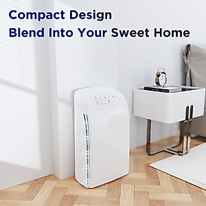 MSA3 Air Purifier for Home Large Room and Bedroom with H13 True HEPA Filter, 100% Ozone Free Air Cleaner for Smokers, Pet and Allergies Remove 99.97% Allergens, Dust, Odor, Smoke, Pollen