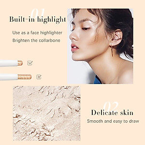 NewBang 4PCS White Eyeshadow Pencil,Glitter Shimmer Matte Hypoallergenic Eyeshadow Pen,Neutral Cream Eye shadow Stick,Long Lasting Waterproof Lying Silkworm Brightening Pen Set