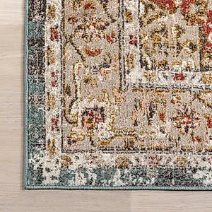 nuLOOM Performance Oriental Style Area Rug, Vintage Design, Durable, Easy to Clean, Justine Beige, 3' x 12'