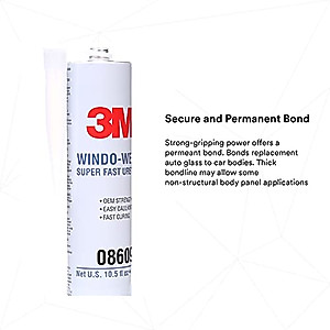 3M 08609 Window-Weld Super Fast Urethane Black Cartridge - 10.5 fl oz.