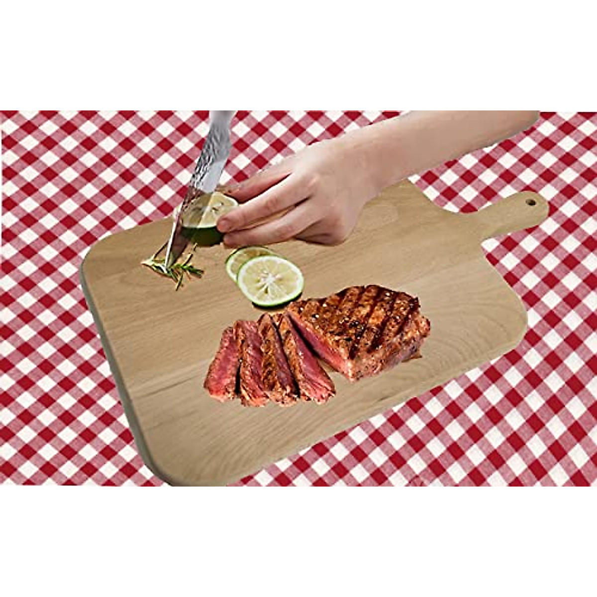 Wood Cutting Board With Handle,Large Wooden Chopping Board for Kitchen,Charcuterie Boards Meat Cheese Pastry Fruit Bread Board,Serving Board Butcher Block,tabla de picar cocina16X9''