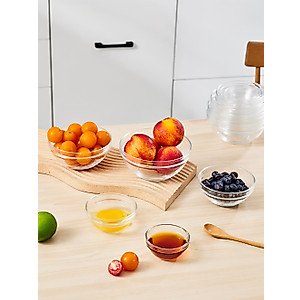 Sweejar 3 inch Small Glass Dipping Bowls set, 3 oz Dipping Sauce Bowls/Dishes, Mini Sauce Bowls for Ketchup, Soy, BBQ, Sushi, Party, 9 pack