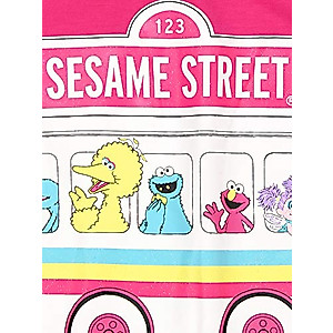 Sesame Street Elmo, Big Bird, Cookie Monster, Grover, Abby Cadabby Girls’ Long Sleeve T-Shirt for Infant and Toddler – Pink