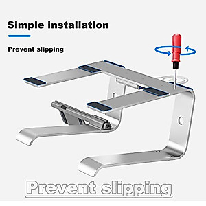 DXX Laptop Stand with Phone Holder, Aluminum Computer Riser, Ergonomic Laptops Elevator for Desk, Metal Holder Compatible with 10 to 15.6 Inches Notebook Computer