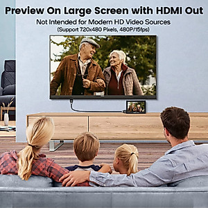 Convert Vhs to Digital Mp4 - Vinyl Cassette CD Player to Mp3 Converter - Vintage Video Audio Capture Box Adapter for Hi8 Player/8mm Tape/Vhs-c/Camcorder / Mini Dv Deck, Substitute Vhs to Dvd Machine