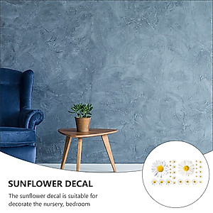 Toyvian Daisy Flower Wall Stickers 3D Removable Flowers Decal Floral DIY Mural for Nursery Bedroom Living Room Bathroom Kitchen Decoration
