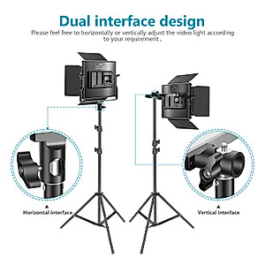 Neewer 2 Packs Advanced 2.4G 660 LED Video Light Photography Lighting Kit with Bag, Dimmable Bi-Color LED Panel with 2.4G Wireless Remote, LCD Screen and Light Stand for Portrait Product Photography