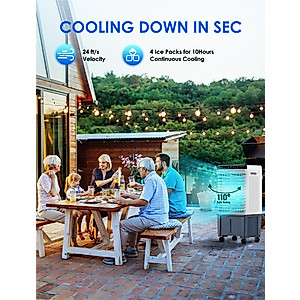 Air Choice Evaporative Air Cooler, 1800CFM Swamp Cooler with 12H Timer, Remote Control, 110° Oscillation & 5.3 Gal Water Tank, 4 Ice Packs, 3 Speeds, 3-in-1 Evaporative Cooler for Outdoor Indoor Use