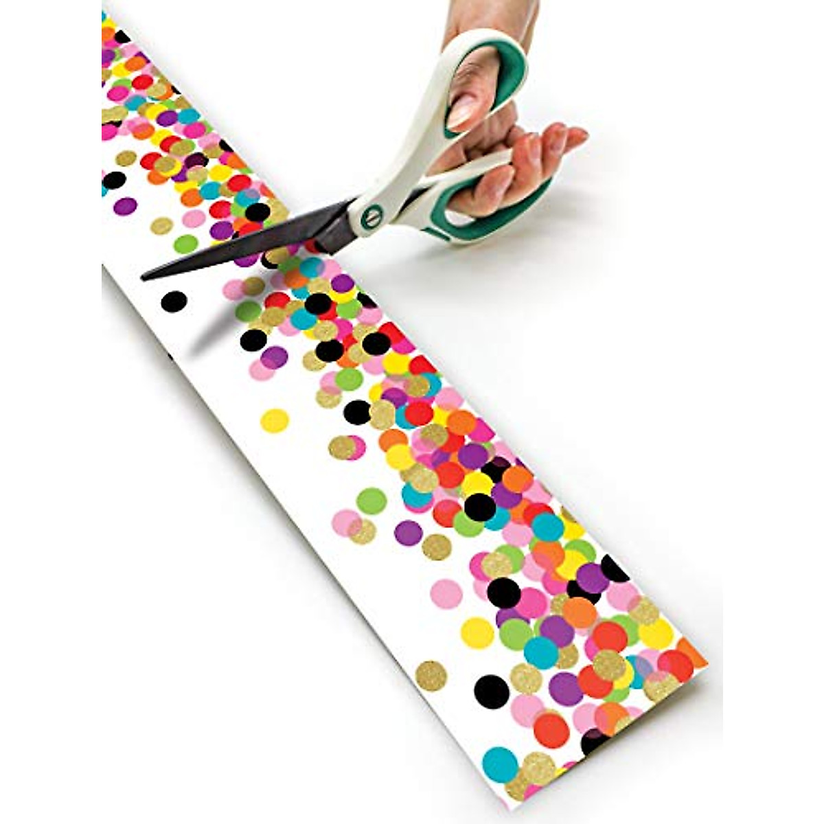 Teacher Created Resources Confetti Straight Rolled Border Trim - 50ft - Decorate Bulletin Boards, Walls, Desks, Windows, Doors, Lockers, Schools, Classrooms, Homeschool & Offices