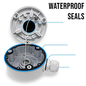 DS-1280ZJ-XS Aluminum Bracket Junction Back Box for Hikvision DS-2CD2042WD-I, 2CD20xx Series Bullet Cameras (4 Pack)