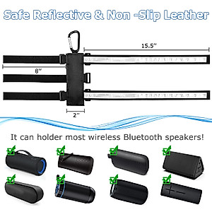 EDUPLINK Large Portable Speaker Mount, Shockproof Wireless Speakers Holder, Adjustable Long Strap for Most Speakers Compatible JBL, Sony, Bose for Golf Cart Bike UTV Wakeboard (Luminous)