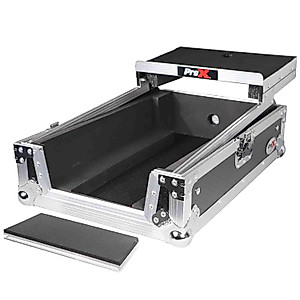 Artist Unknown Prox XS-RANE72LT 11" ATA-300 Style Gig Ready Flight/Road Case with Laptop Shelf for Rane Seventy-Two DJ Mixer, Silver on Black