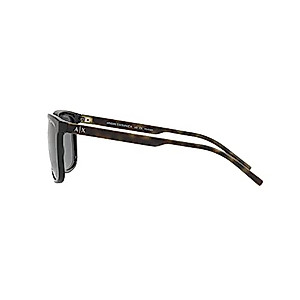 A|X ARMANI EXCHANGE Men's AX4070S Square Sunglasses, Black/Grey Polarized, 57 mm