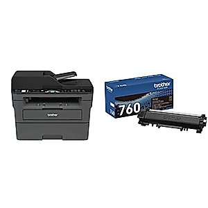 Brother Compact Monochrome Laser All-in-One Multi-function Printer, MFCL2710DW with High Yield Black